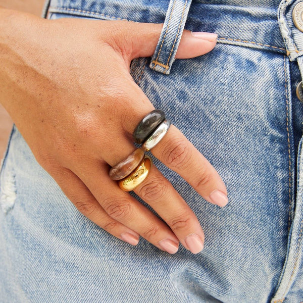 SOKO | Mixed Metal Fanned Ring Stack